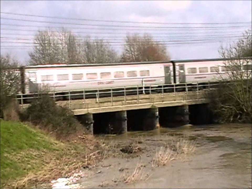 Tones, trains & water! Lolham crossing 15th Feb 2013 - YouTube