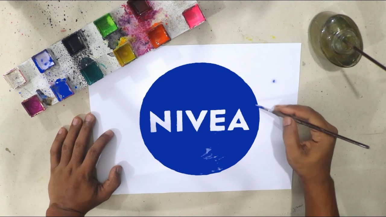 How to draw the Nivea logo - YouTube