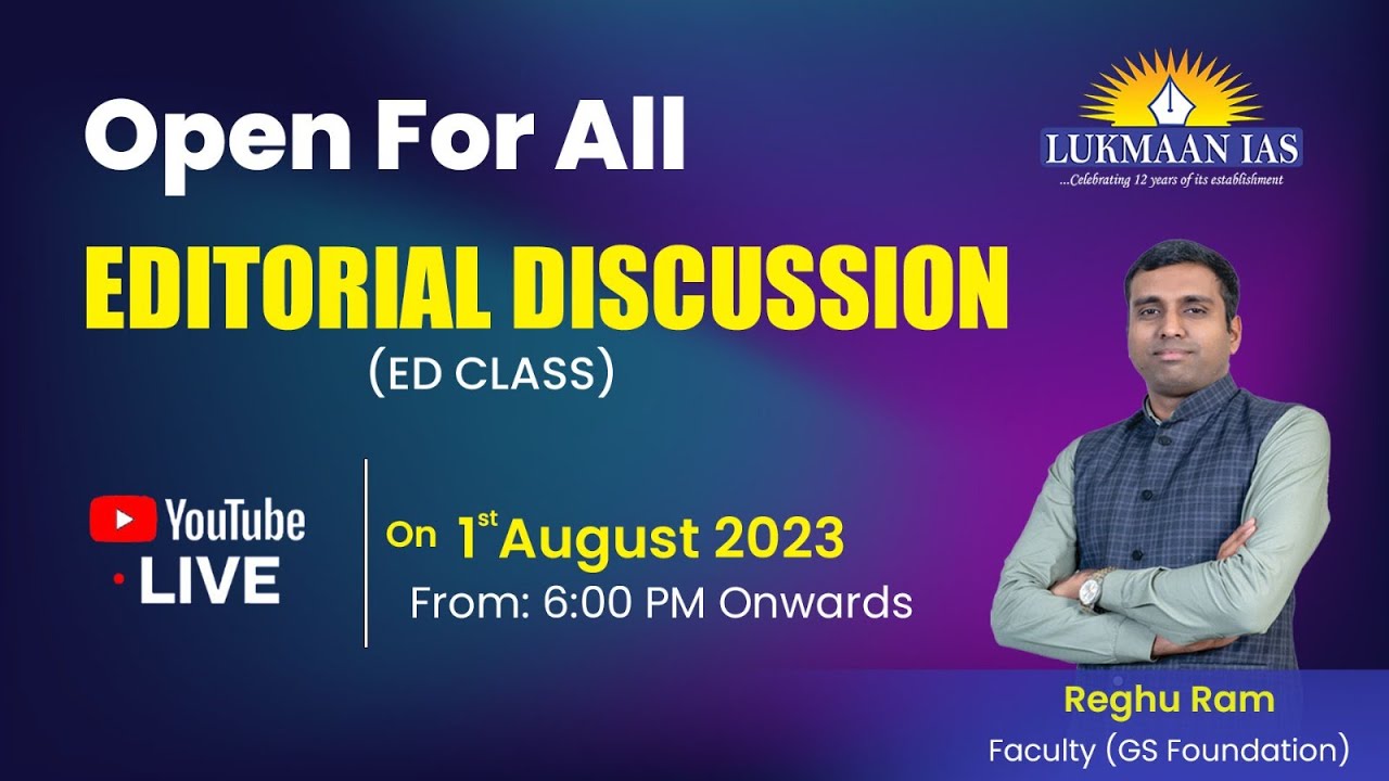 Open Session for All (Editorial Discussion) with Reghu Ram | Lukmaan ...