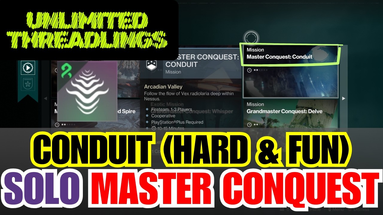 SOLO Master Conquest "CONDUIT" with Prismatic Warlock [Destiny 2] - YouTube