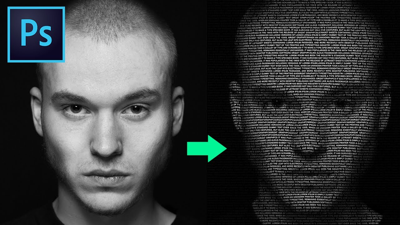 Best Way to Create Text Portrait Effect in Photoshop | Photoshop ...