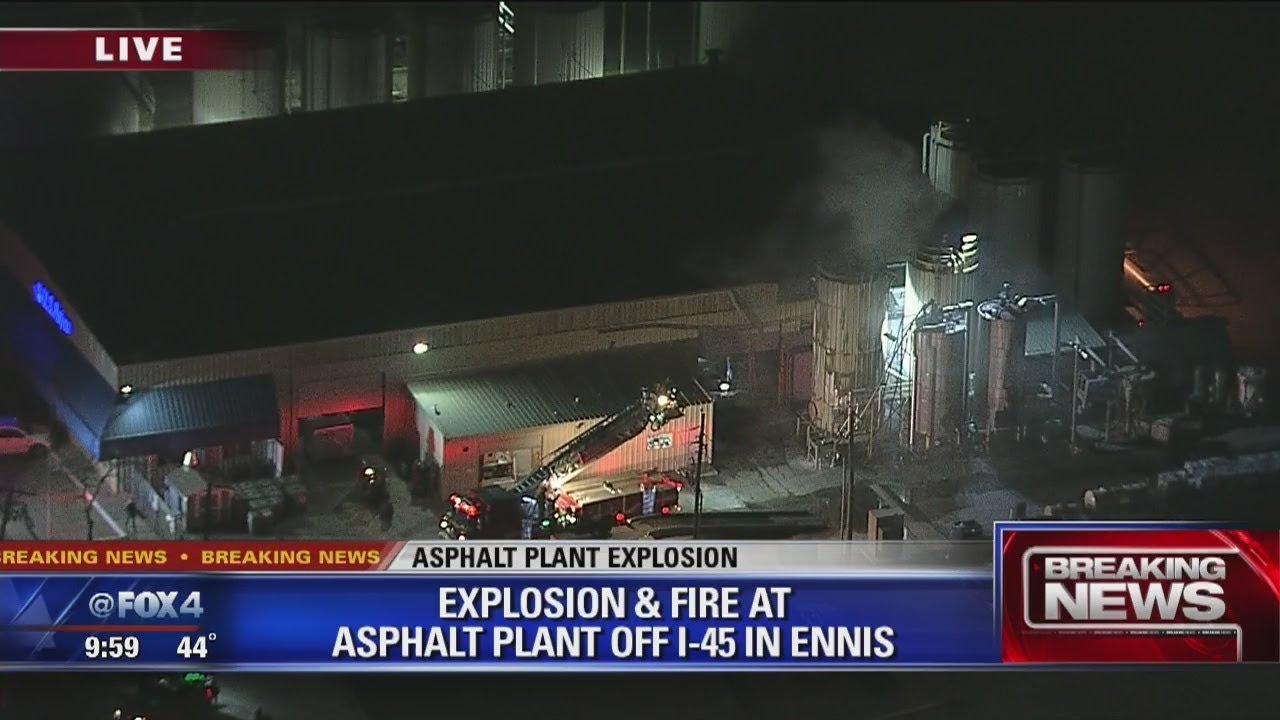 Explosion at Ennis asphalt plant - YouTube