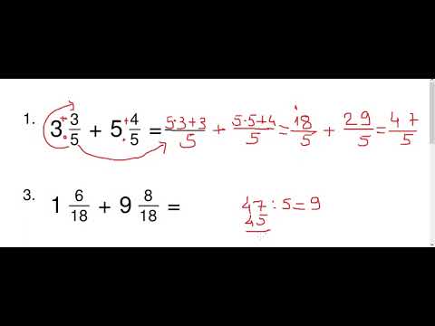 Mbledhja e dy thyesave si numra të përzier që kanë emërues të njëjtë ...