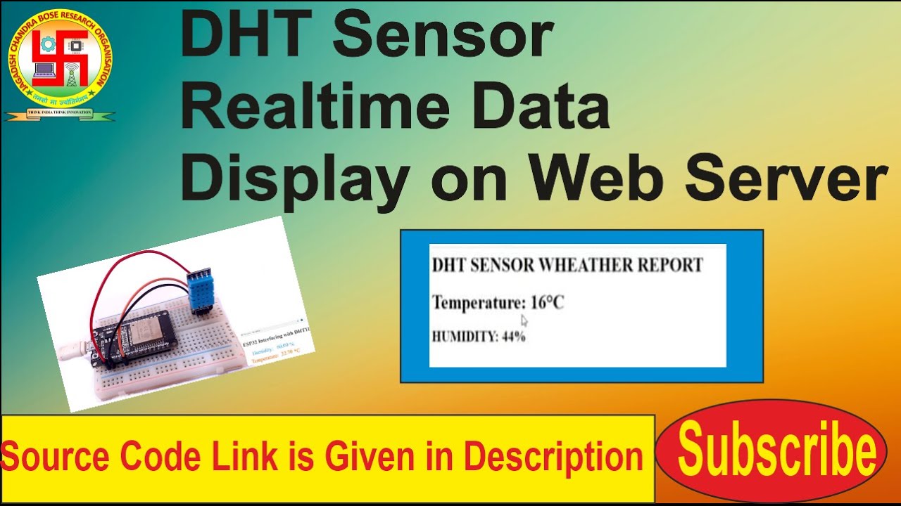 DHT Sensor Realtime data display on Web Server - YouTube