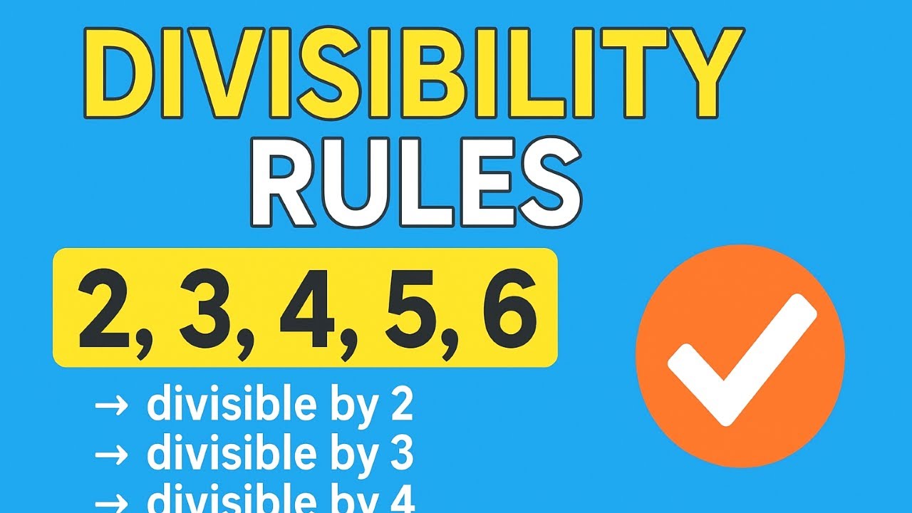 Learn Divisibility Rules Fast: 2, 3, 4, 5 and 6 - YouTube