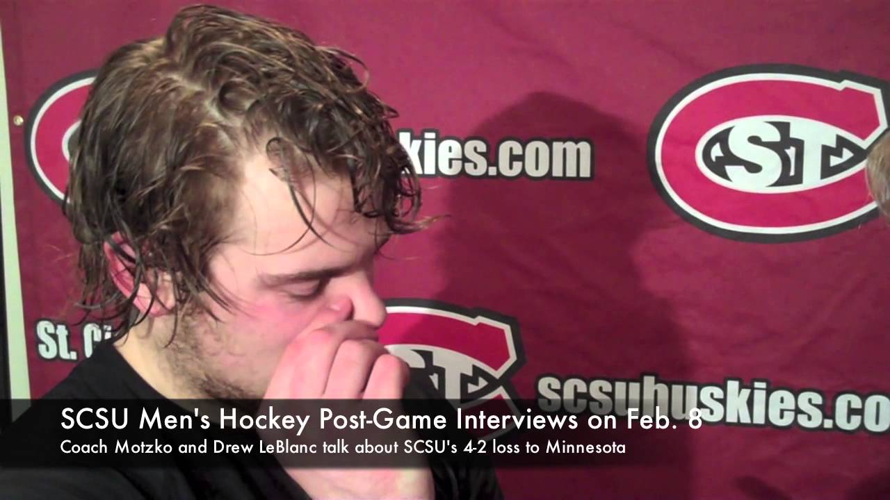 SCSU Men's Hockey Post-Game Interviews on Feb. 8 vs. Minnesota - YouTube