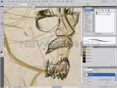 Drawing human head (random scribble) - YouTube