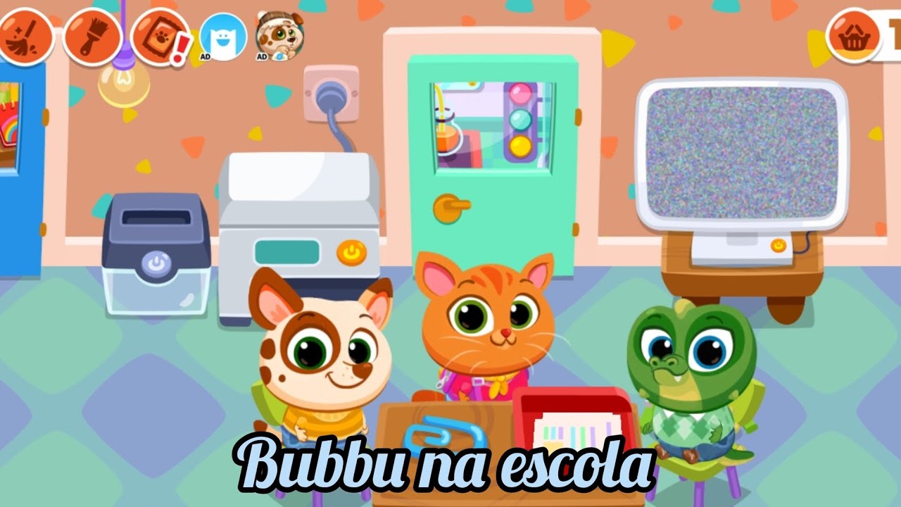 Jogando o gatinho bubbu na escola com seus amigos - YouTube