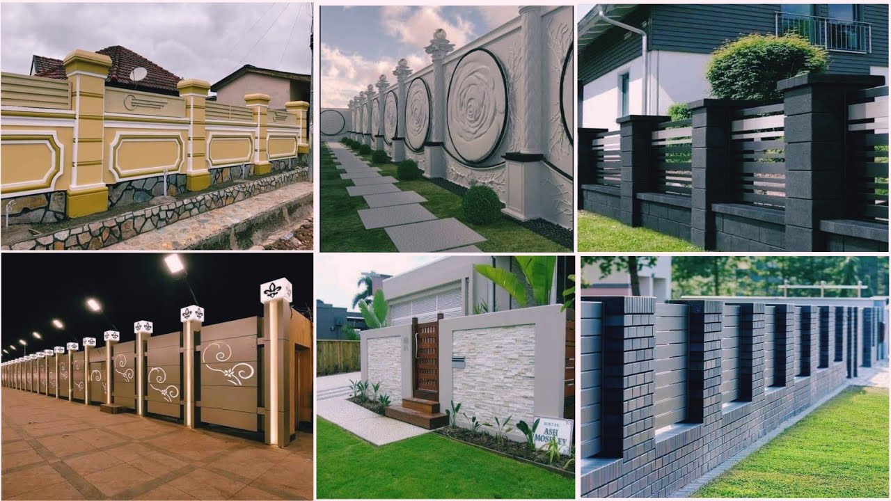 boundary wall design ideas 2024 || compound wall design || home front ...