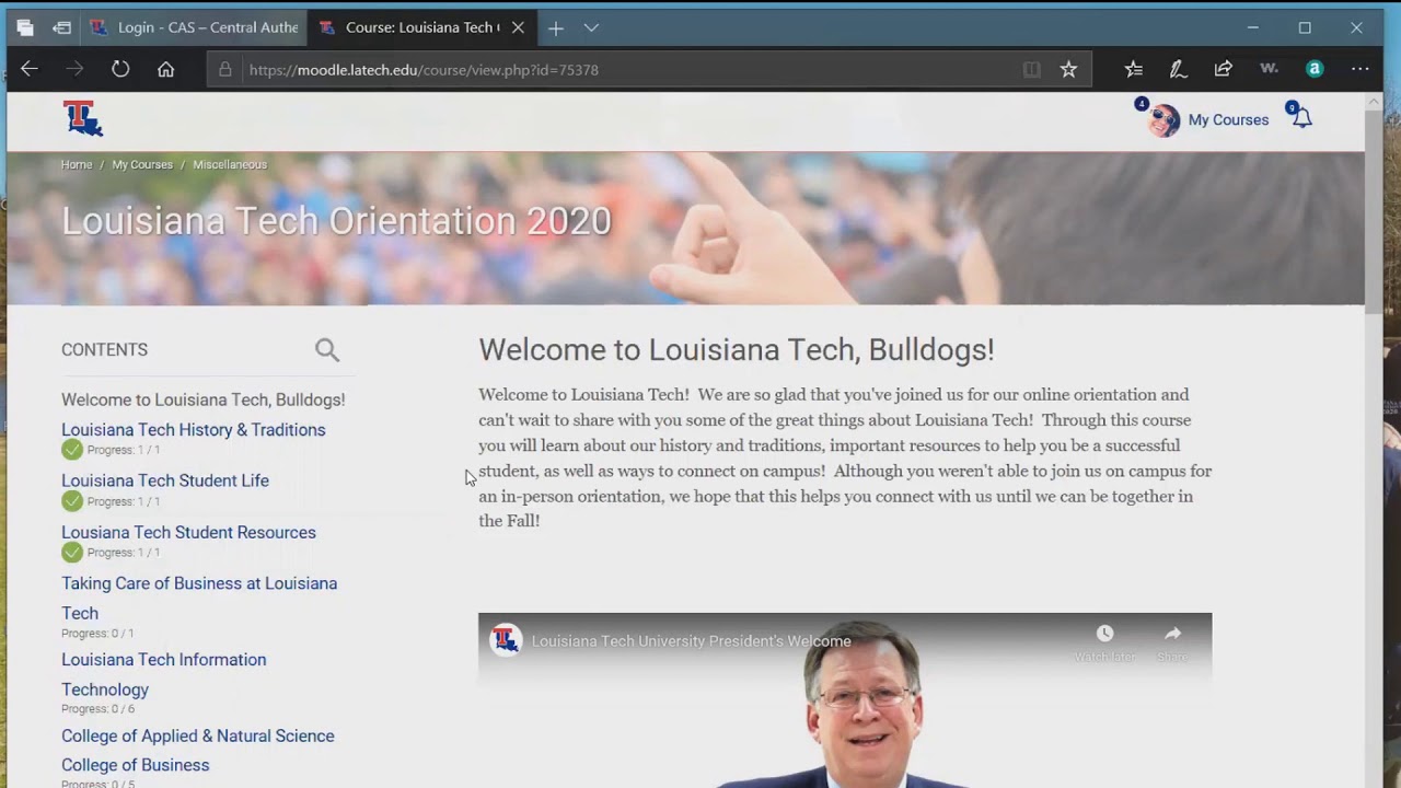 How to Login and Access Moodle - Louisiana Tech University - YouTube