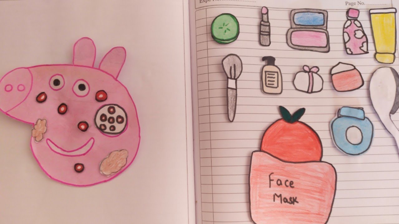 paper diy 💸 Peppa pig skincare and makeup 💸paper asmr - YouTube
