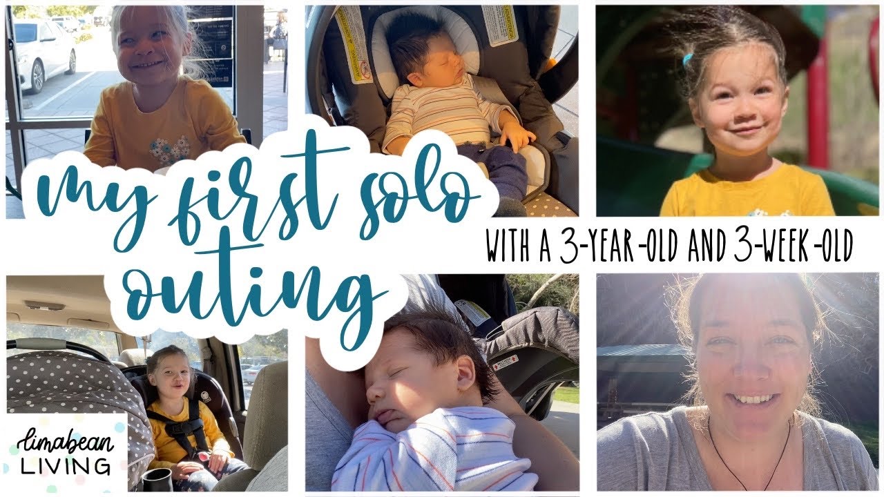 My First Solo Outing With 2 Kids Ages 3 Weeks & 3 Years - YouTube