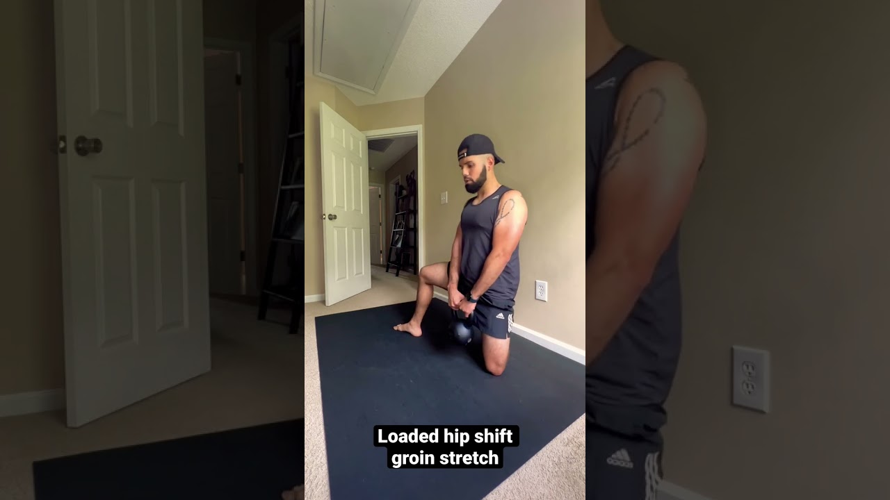 Loaded hip shift groin stretch - YouTube