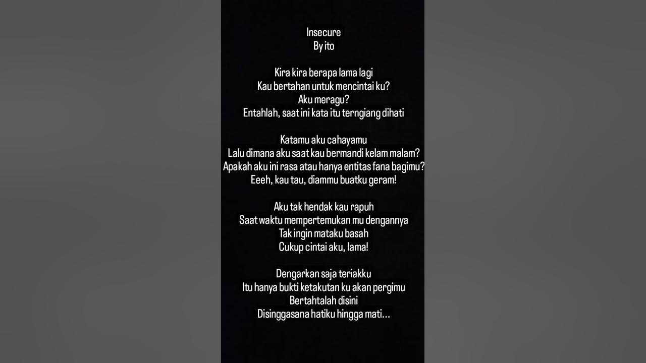 puisi, "insecure" - YouTube