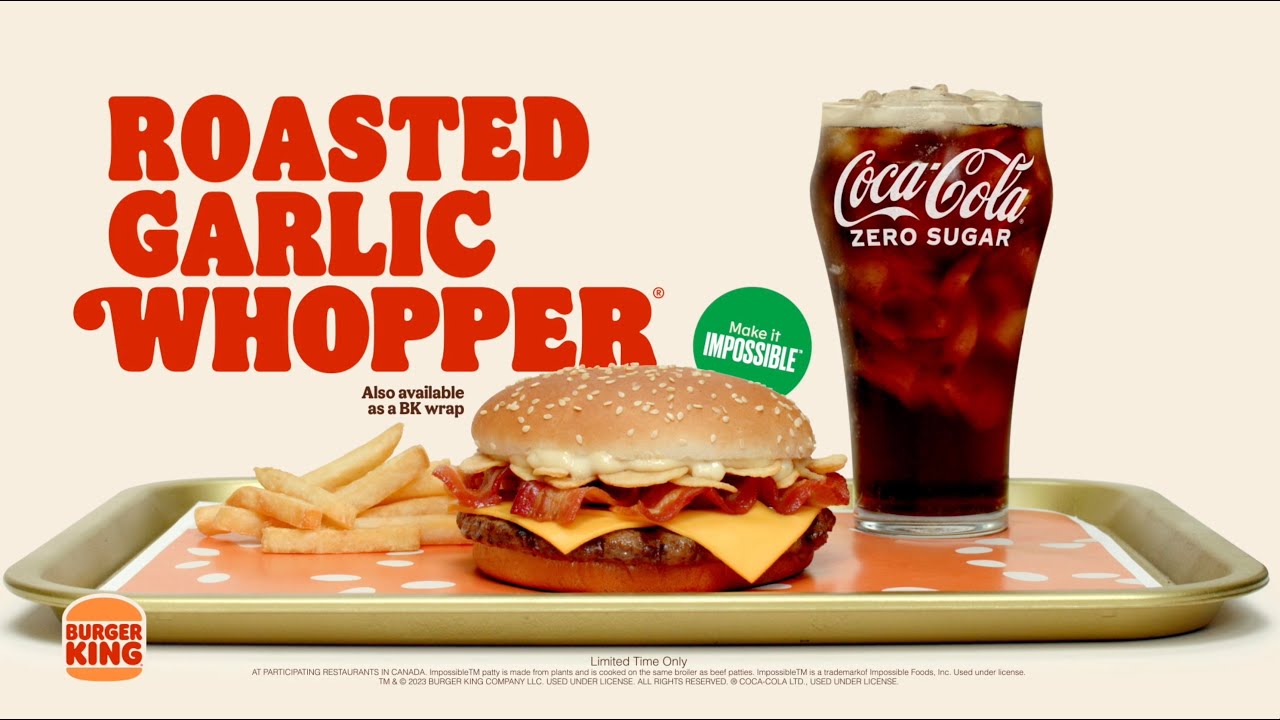 New Roasted Garlic Whopper - YouTube