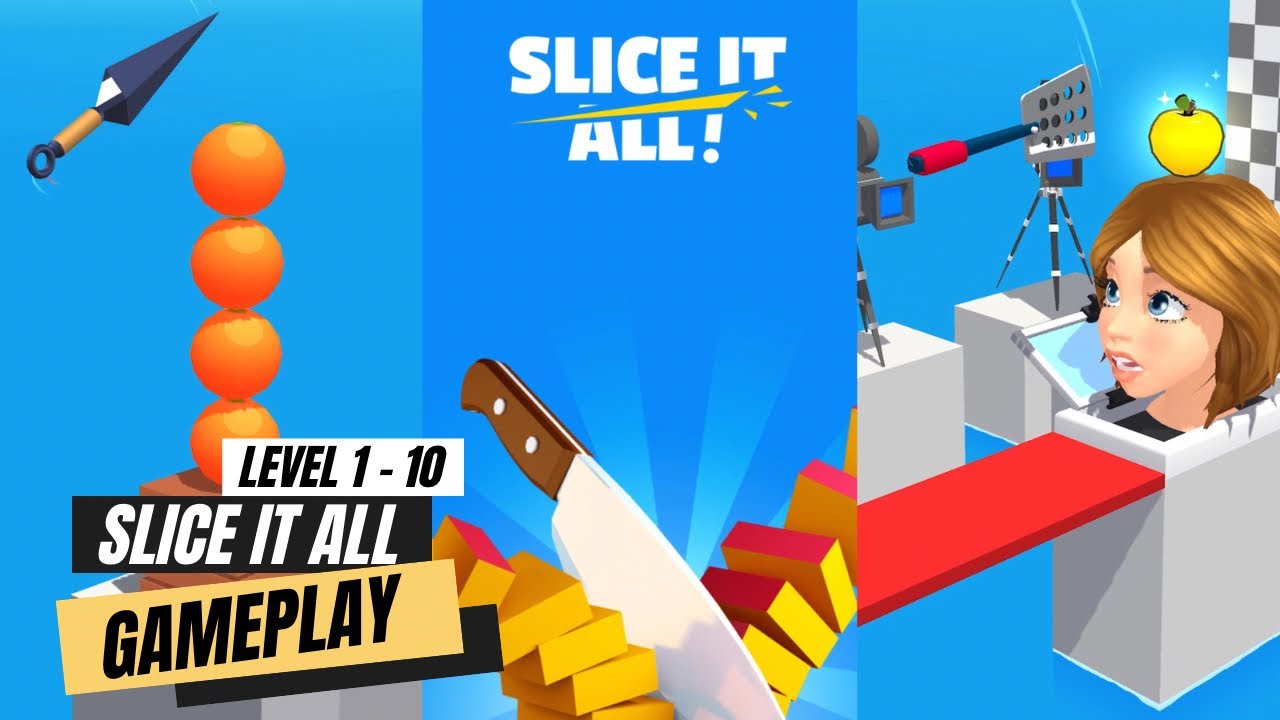 Slice It All! Gameplay Level 1 - 10 (Fun iOS & Android Game) - YouTube