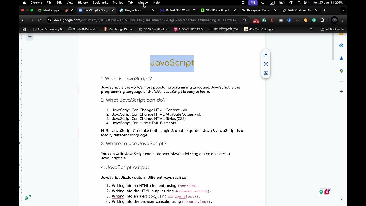 Class 41 JavaScript Basic Discussion Class 36 - YouTube