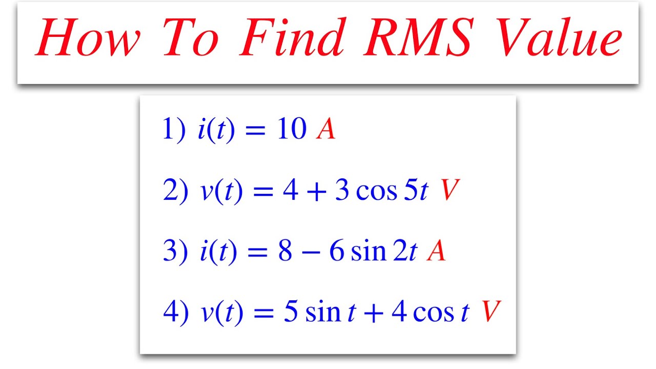 How To Find RMS Voltage and RMS Current | Electronics | Electrical ...