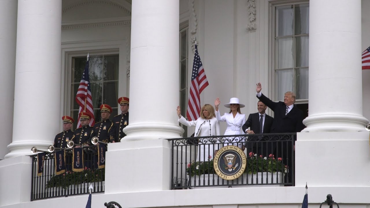 The Arrival Ceremony of the President of France and Mrs. Macron - YouTube