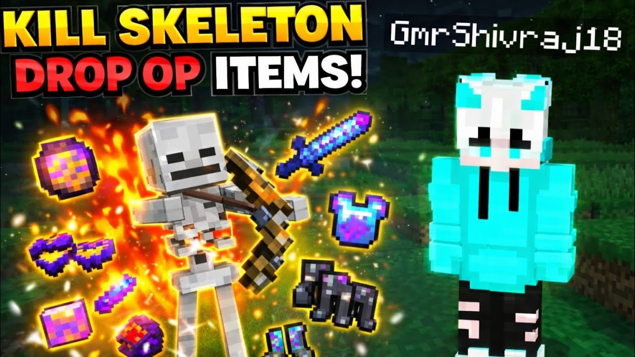Minecraft But Killing Skeleton Drops OP Items 😱🔥 | OP Loot Challenge ...