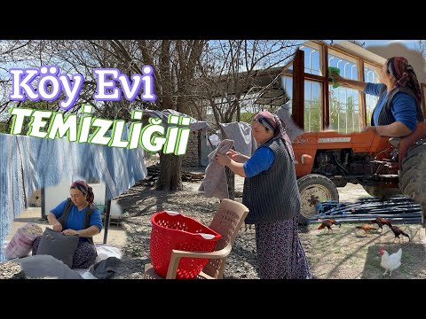Köy Evi Temizlik Rutini ~ Yastıklarıma Yün Doldurdum ~ Pencerelerimizi Siliyoruz ~ Bahçe Temizliği