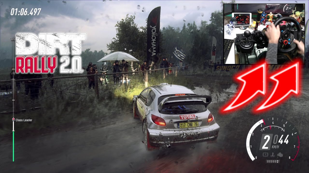 Peugeot 206 WRC WET / Logitech G29 DiRT Rally 2.0 DLC - YouTube