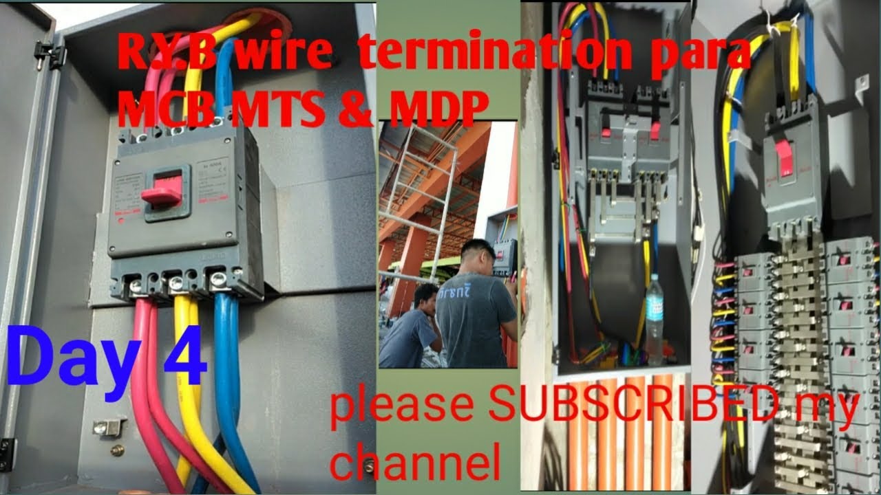 R.Y.B wire termination para sa MCB MTS & MDP - YouTube