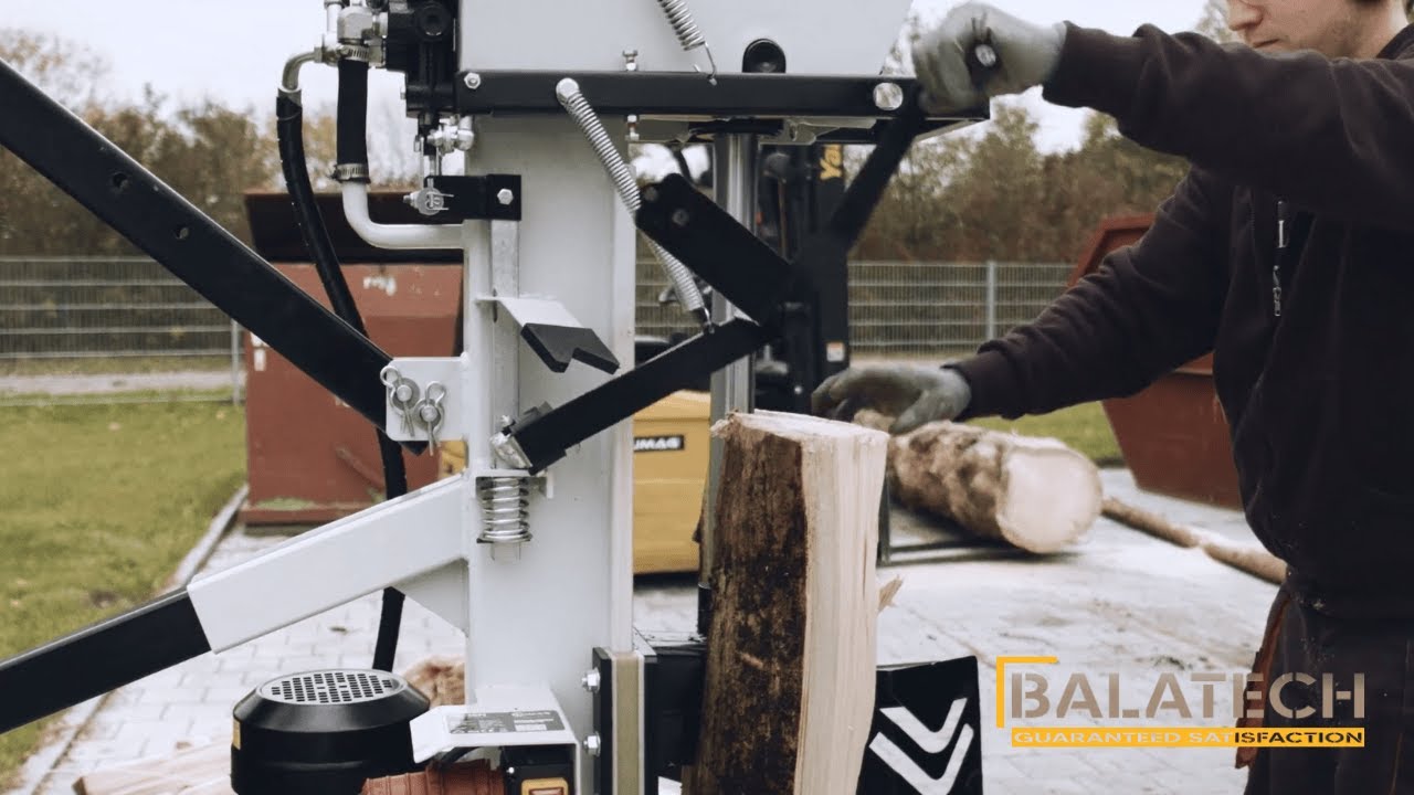 BALATECH s.r.o. Elektrická štiepačka dreva LUMAG HE16N - 16 ton - YouTube