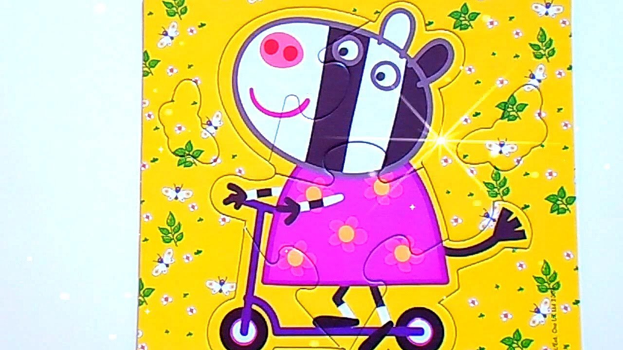 Peppa Pig / Zebra Zoe on Scooter / Peppa Pig jigsaw puzzle for kids ...