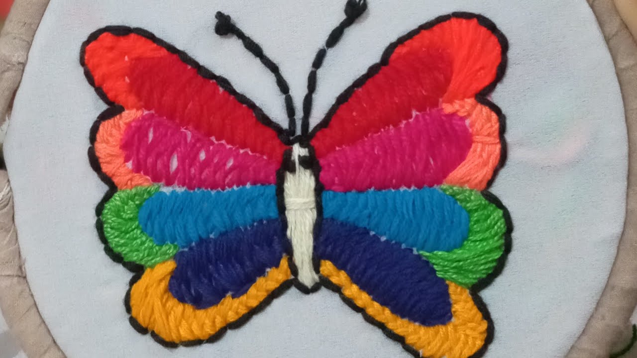 Beautiful Butterfly Embroidery Design || Butterfly Hand Embroidery For ...