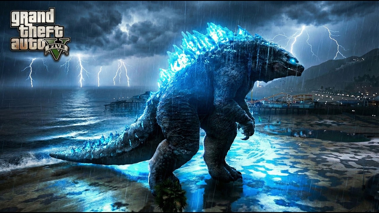 GTA 5 - Godzilla Prime Attack The City | Godzilla Scripts - YouTube
