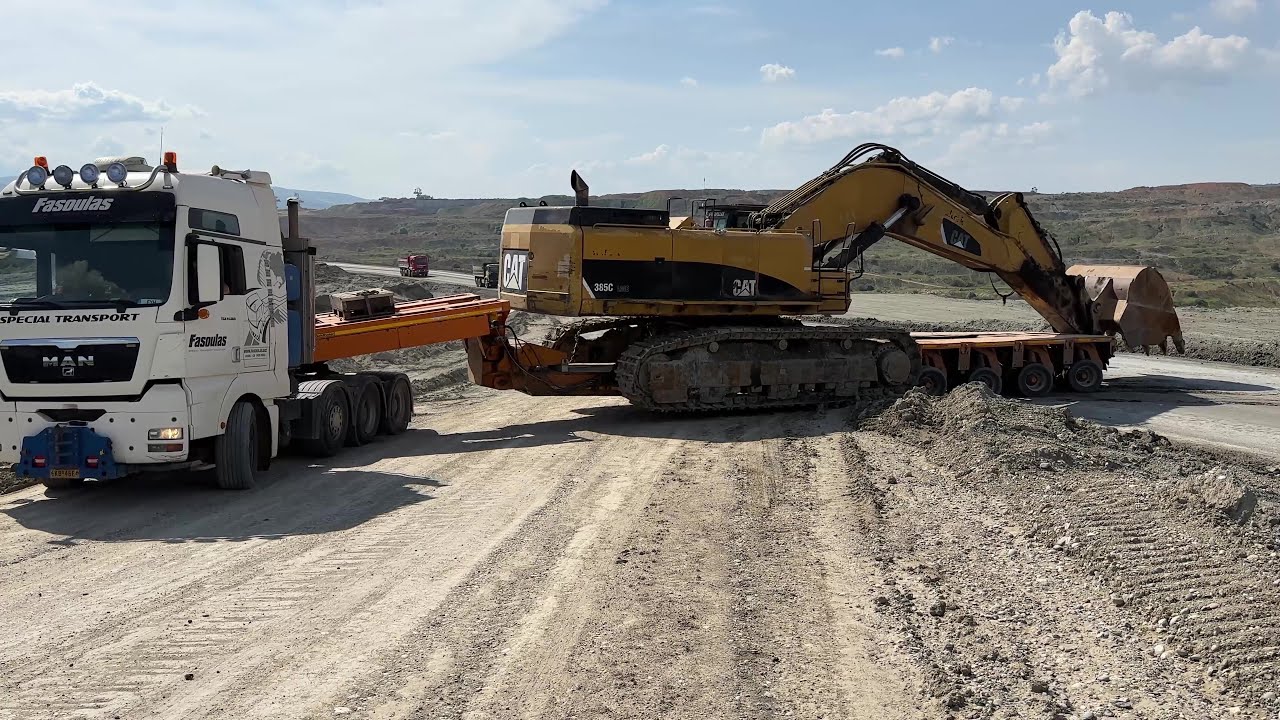 Loading & Transporting The Caterpillar 385C Excavator - Fasoulas Heavy ...
