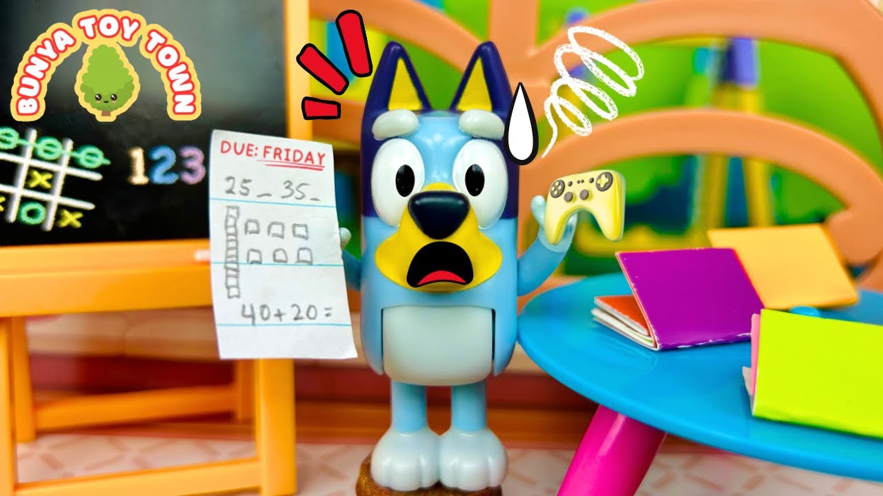 BLUEY! Do Your Homework! 📚 | Pretend Play with Bluey Toys | Bunya Toy ...