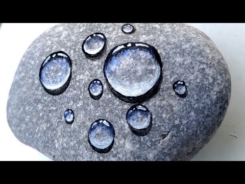 Painting "Water drops on a Stone" (short version) - YouTube