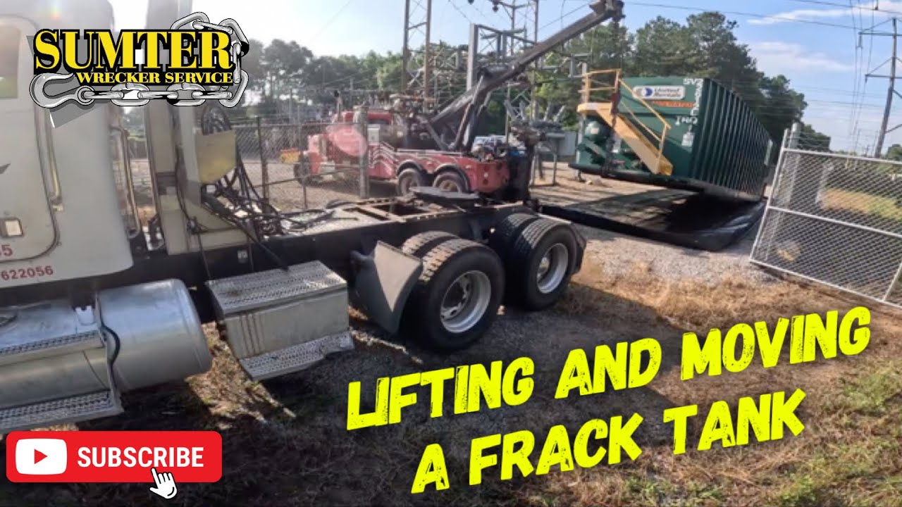 Lifting and moving a Frac Tank - YouTube