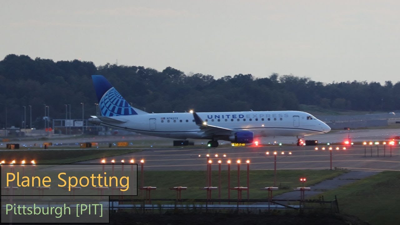 Pittsburgh [PIT] Plane Spotting | Sunset Takeoffs & Landings - YouTube