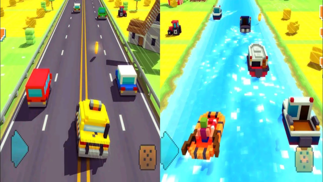 Blocky Highway Traffic Racing / car games - YouTube