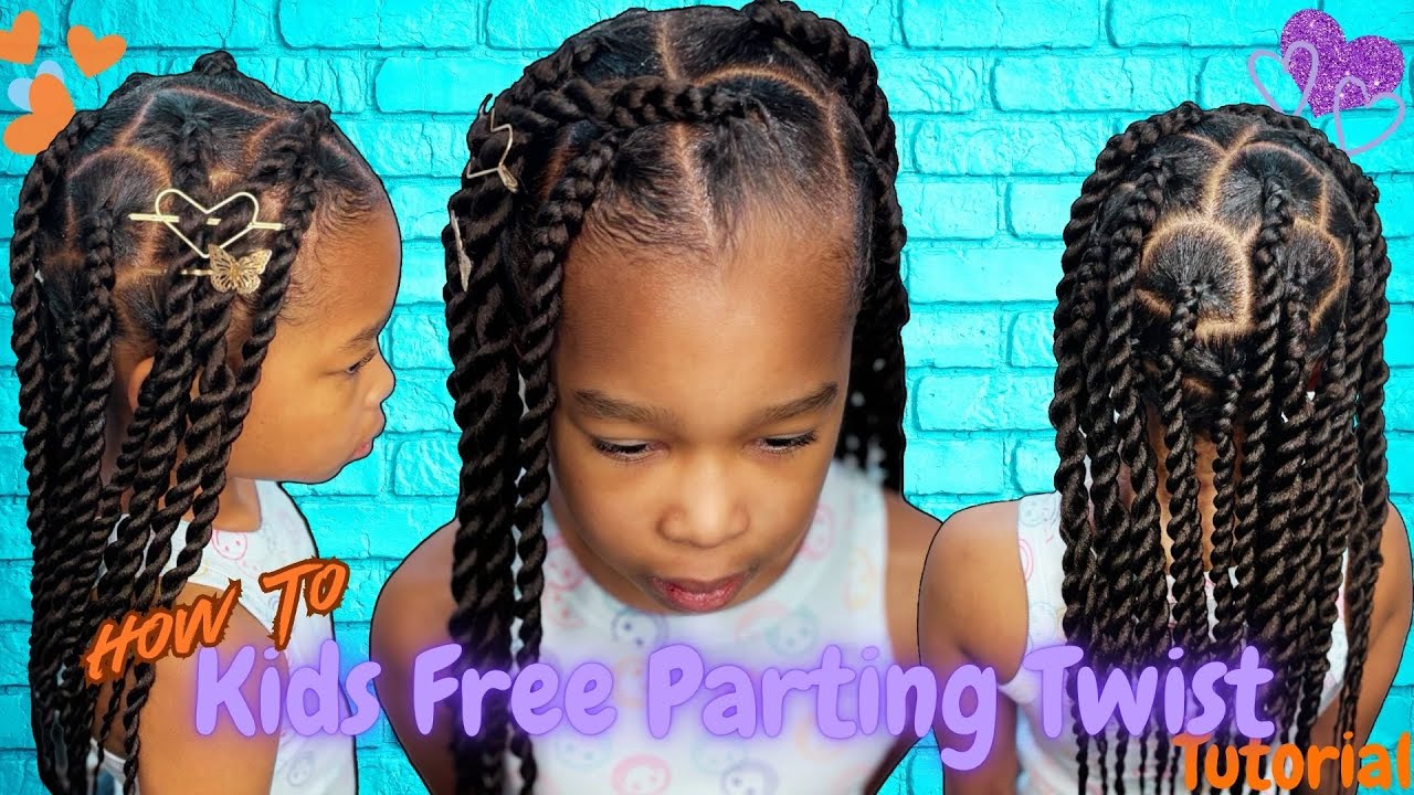 How To Do Free Parting Twists | Protective Kids Hairstyle - YouTube