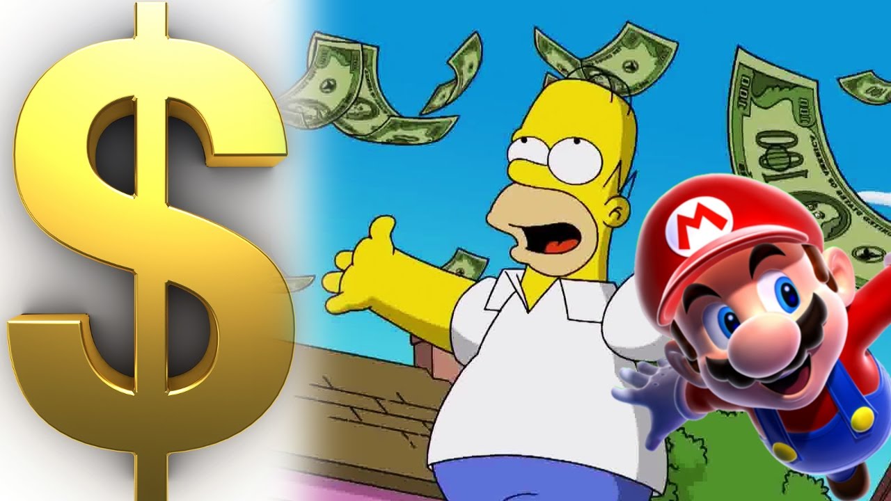 Homer Simpson VS Super Mario Bros fight for a fistful of dollars - YouTube