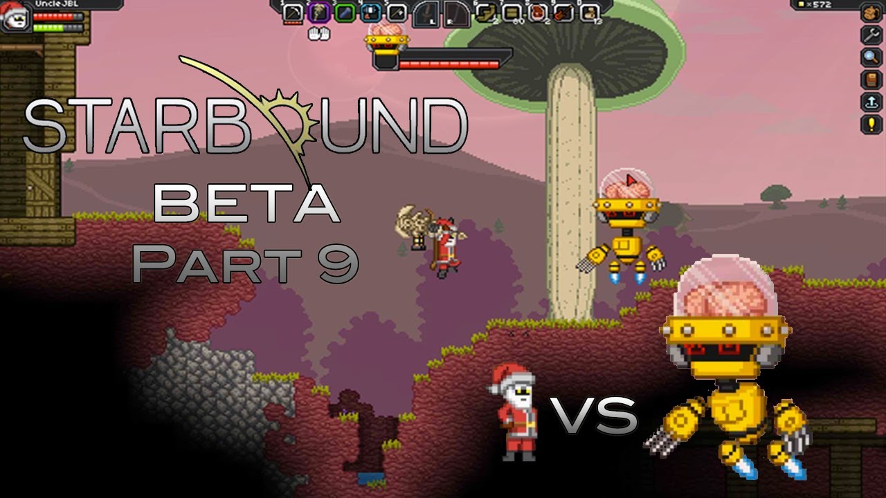 SANTA VS ROBOT BOSS BRAIN THINGY! - Starbound Beta #1 - Part 9 - YouTube