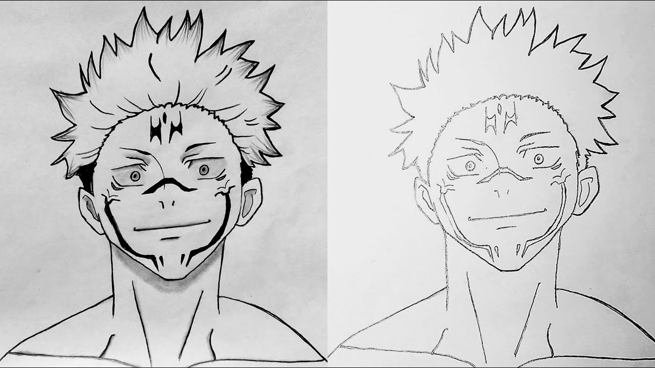 how to draw jujutsu kaisen | tutorial step by step | anime sketch - YouTube