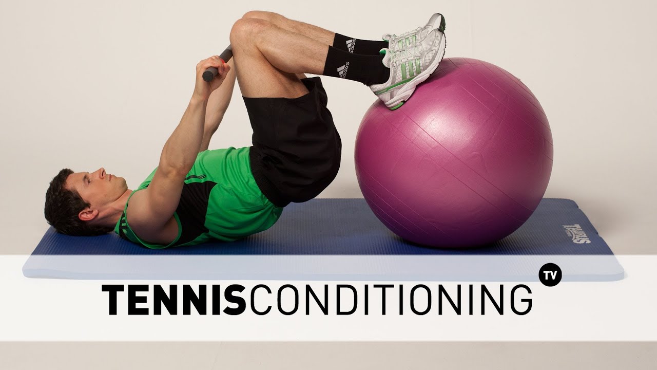 Physio Ball Leg Curl Shoulder Extension - YouTube