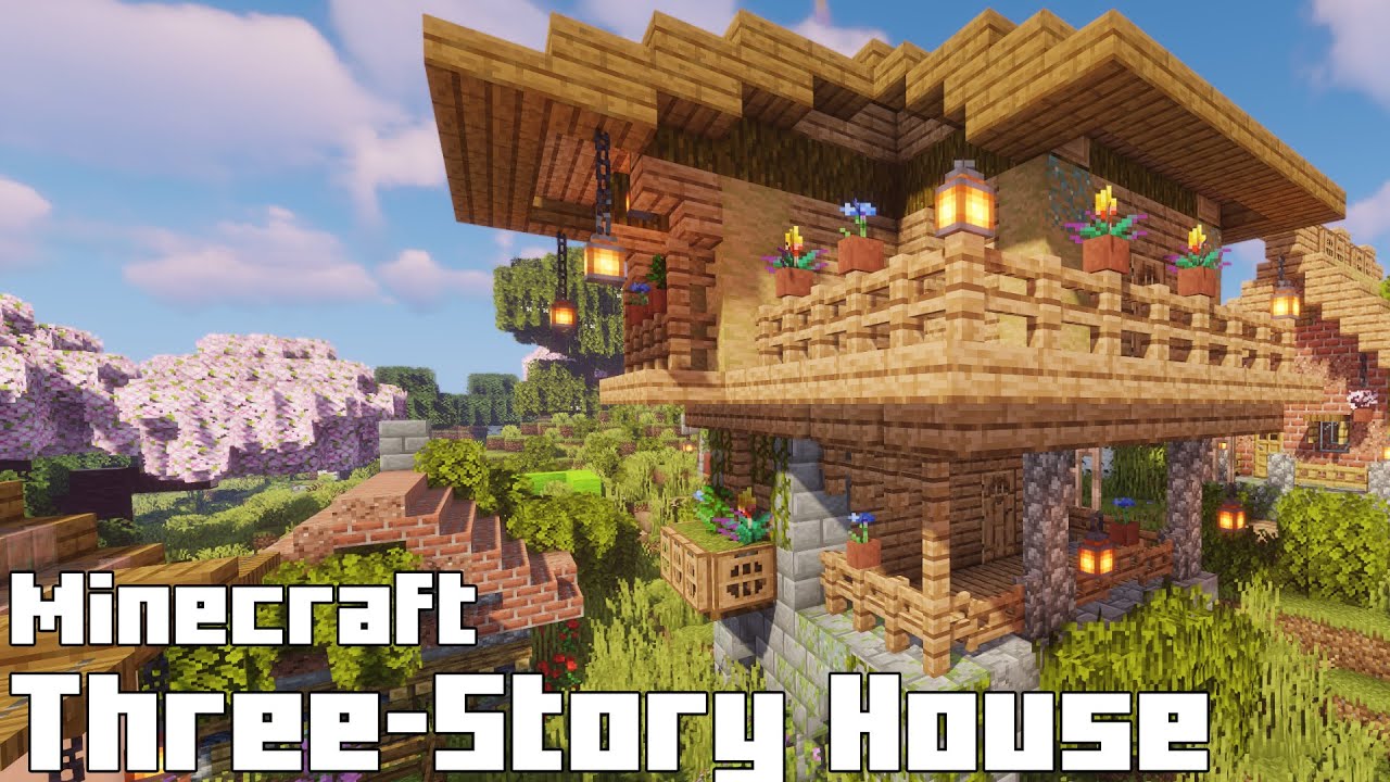 Building a Stunning Three-Story House in Minecraft #minecraft - YouTube