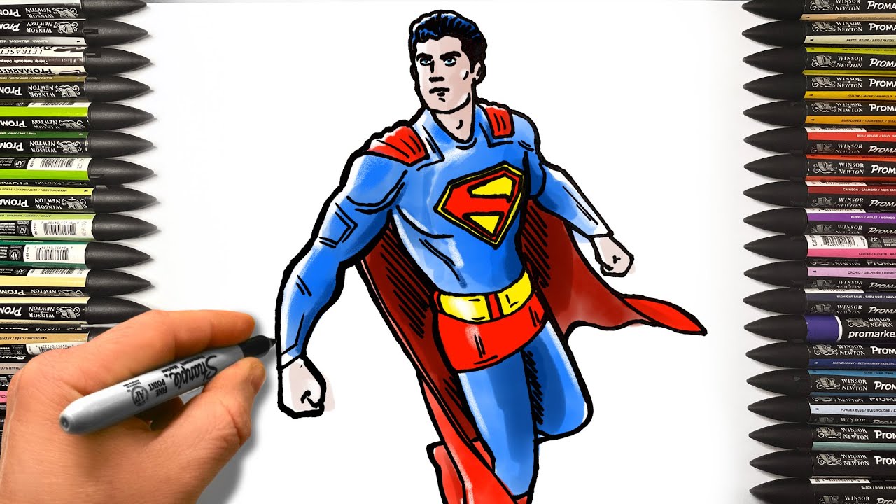 How To Draw Superman | Step by Step #drawing #art #howtodraw - YouTube