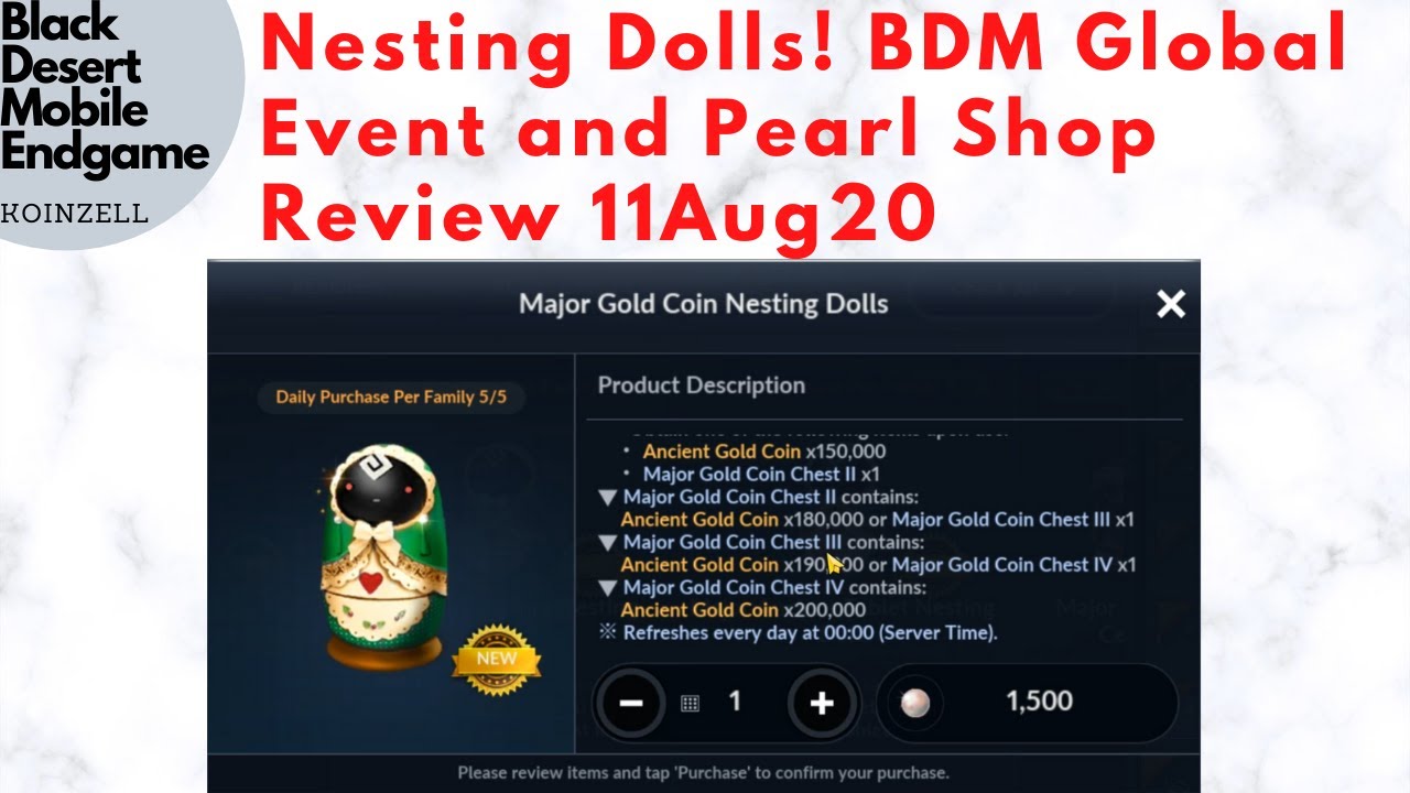 Nesting Dolls! BDM Global Event and Pearl Shop Review 11Aug20 - YouTube