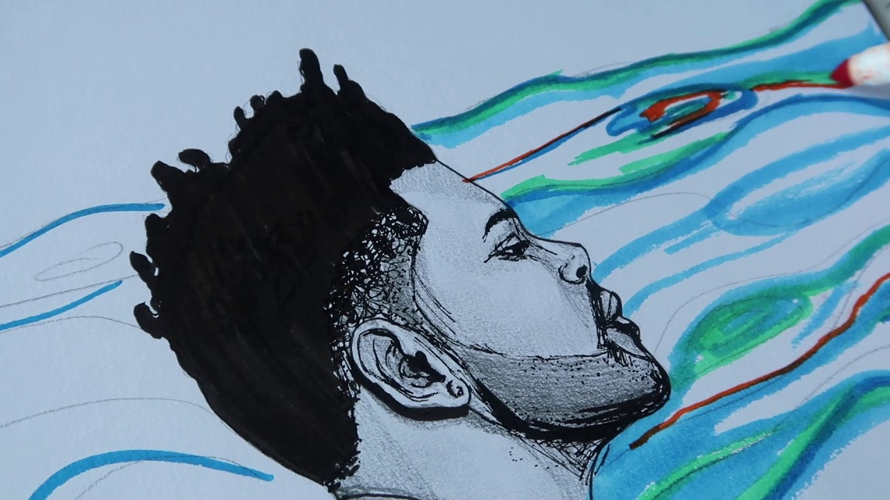 drawing the weeknd with school supplies - YouTube