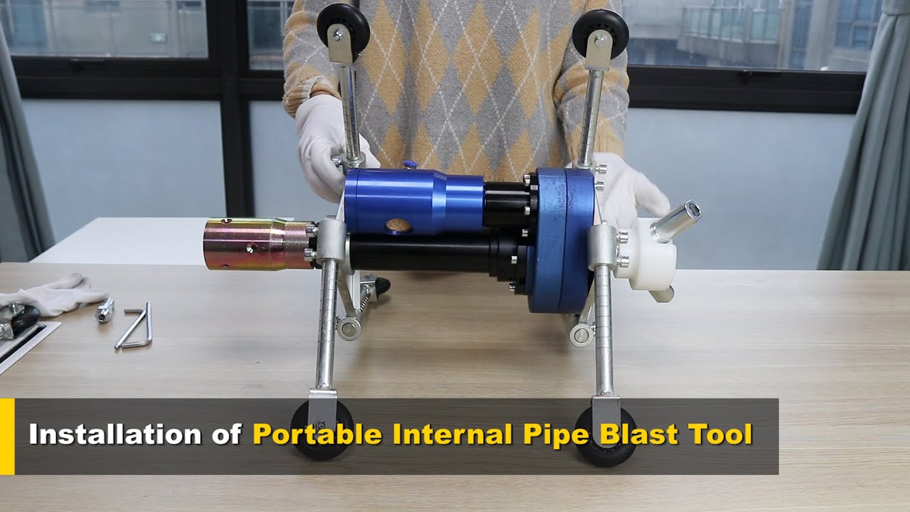 Installation of Portable Internal Pipe Blast Tool - YouTube