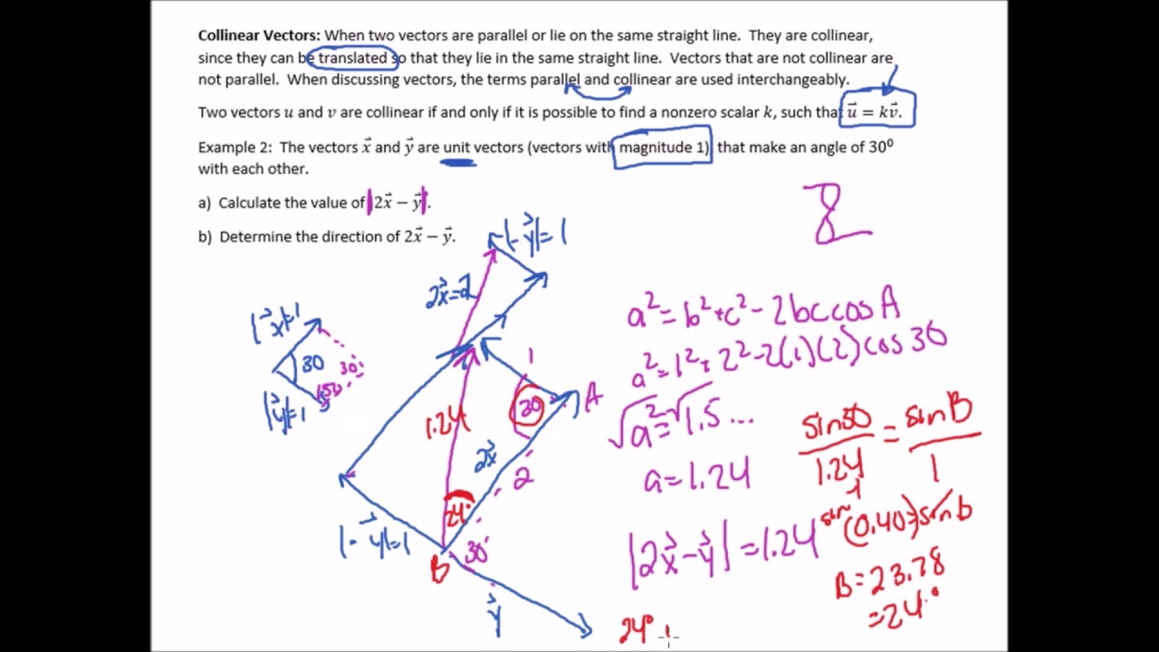 MCV4U 6.3 Multiplication of a Vector by a Scalar - YouTube