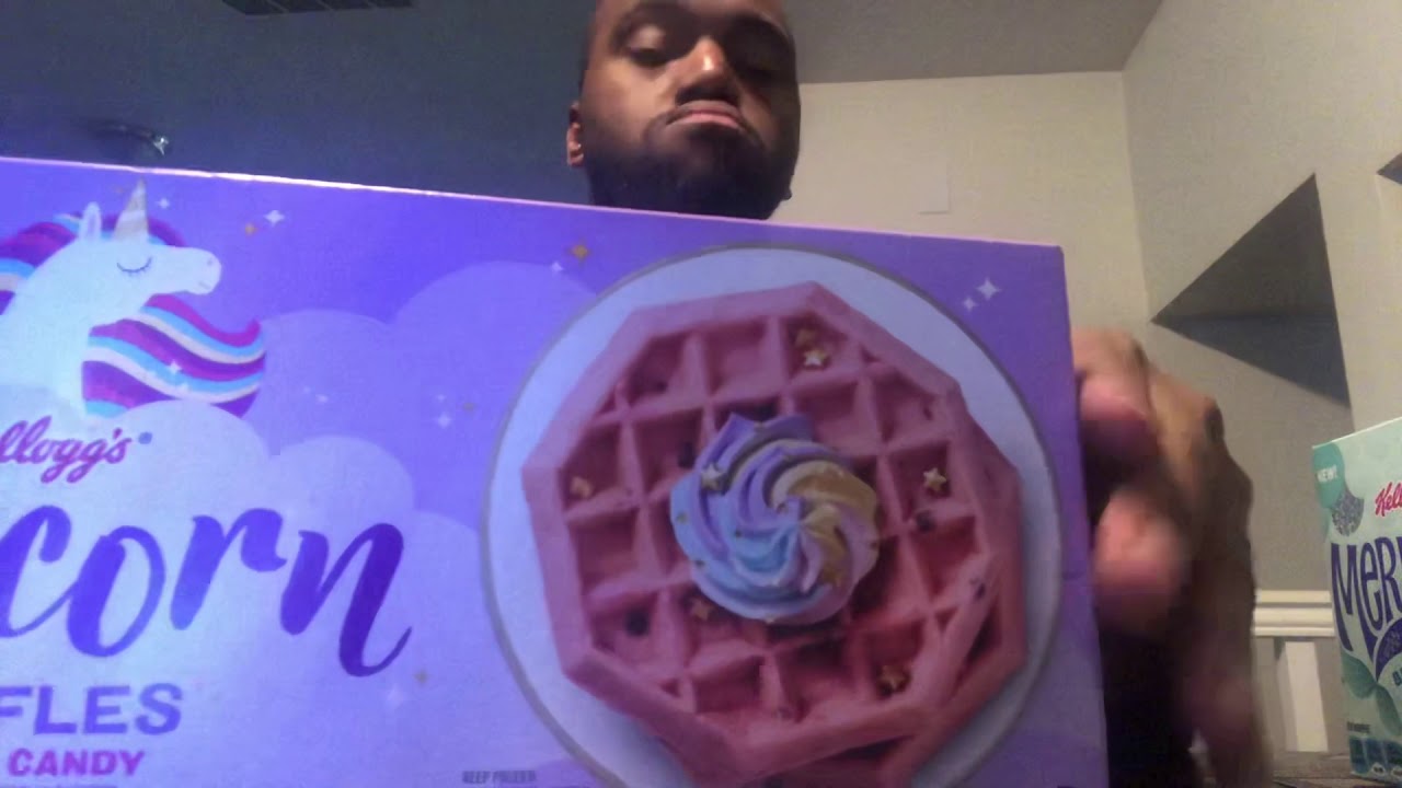 Kelloggs Mermaid Blue Raspberry versus Unicorn candy candy waffles ...