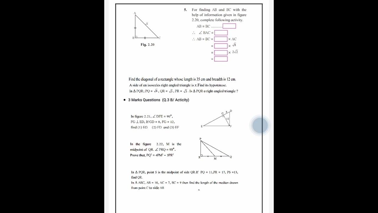 Class 10th 🔥 Maths 2 🔥 IMP Questions 🔥 Pythagoras Theorem $....... 💯% Correct Prediction 2024 ...